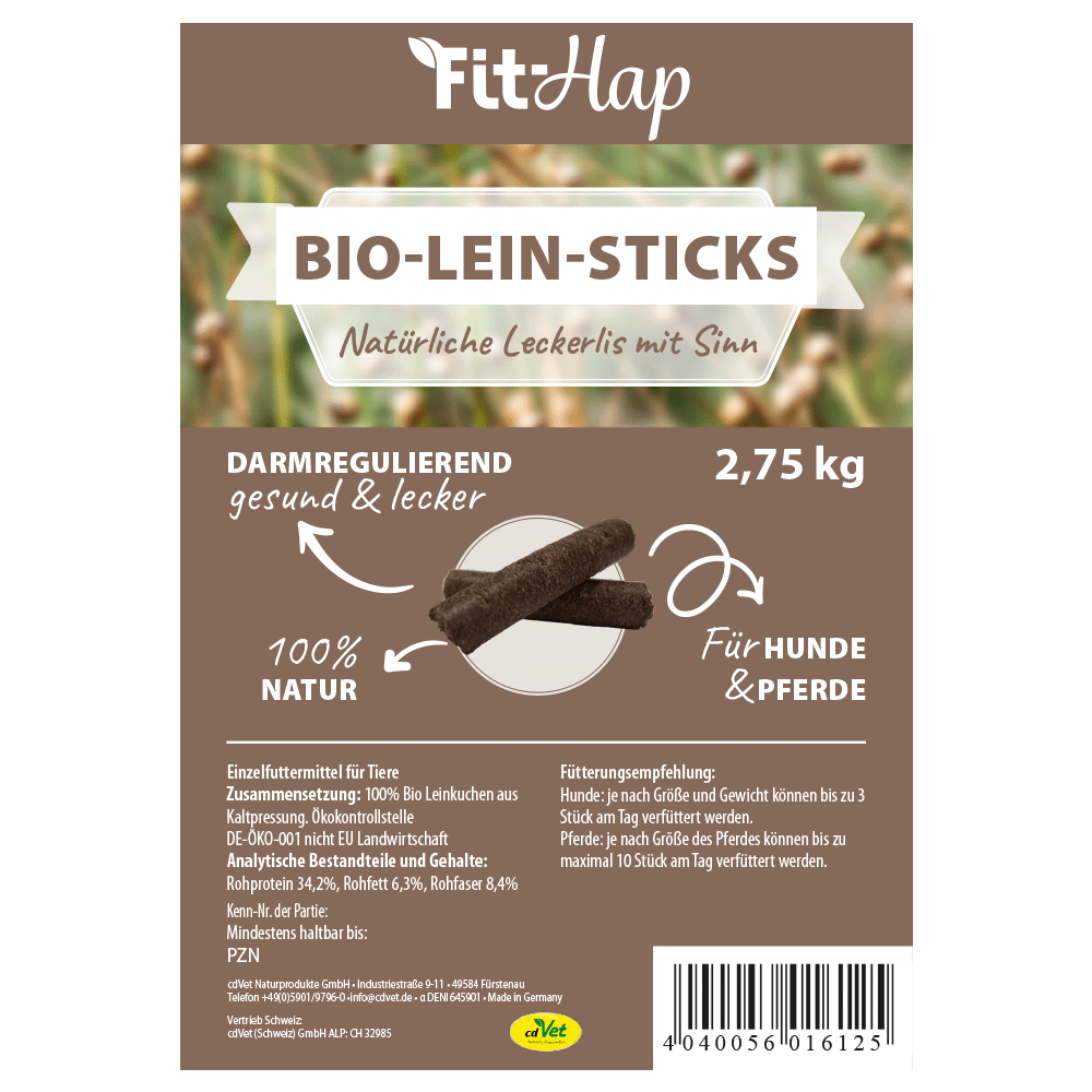 Fit-Hap Bio-Lein-Sticks | Gesunde Belohnung für Hunde und Pferde